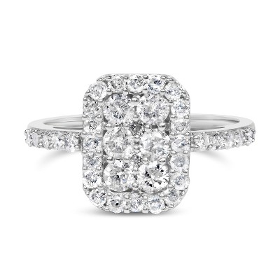 Haus of Brilliance .925 Sterling Silver 1 Cttw Diamond Emerald-Shape ...