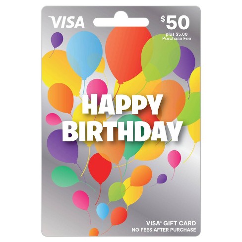 Visa Happy B-day Gift Card - $50 + $5 Fee : Target