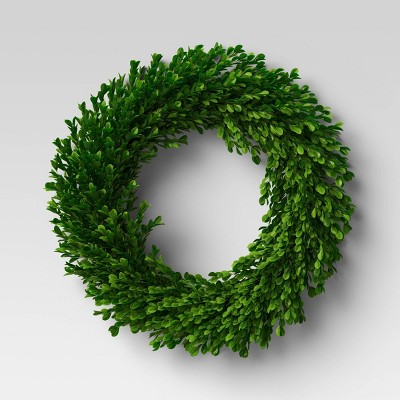 21.25 Preserved Boxwood Wreath Threshold Natural Indoor Decor Unlit Dried Foliage Wall Accent Target