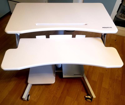 Mount-it! Height Adjustable Mobile Computer Cart, Rolling Desktop ...