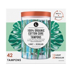 L . Organic Cotton Full Size Multipack Refill Tampons - Regular/super ...