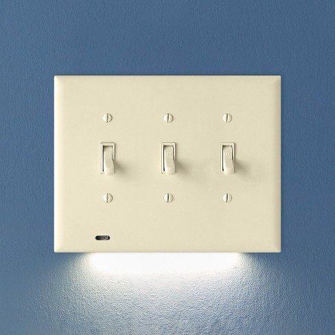 Snappower Switchlight Triple-gang Wall Plate Night Light - Bright / Dim ...