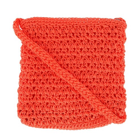 Ctm Women's Crochet Crossbody Handbag, Coral : Target