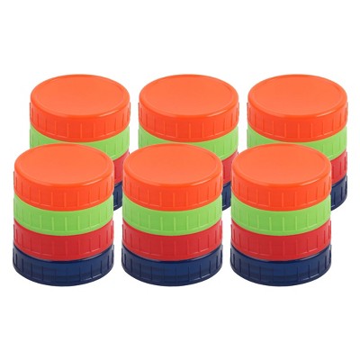Unique Bargains Colored Plastic Canning Lids For Wide Mouth Mason ...