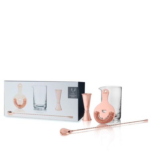 Viski Barware Tool Set | Includes Double Jigger, Mixing Glass ...