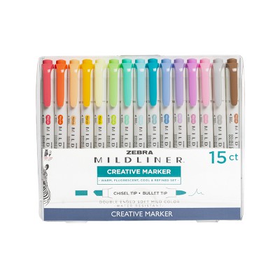 Zebra 10ct Mildliner Dual-tip Creative Markers Assorted Colors: Artist ...