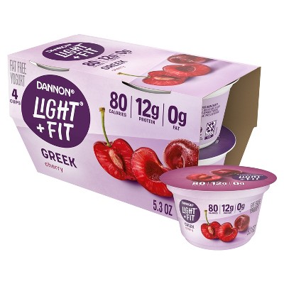 Light + Fit Nonfat Gluten-free Cherry Greek Yogurt - 4ct/5.3oz Cups ...