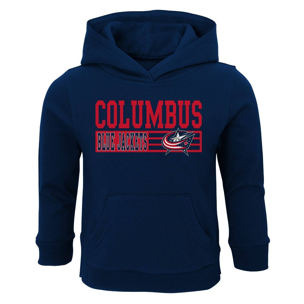 NHL Columbus Blue Jackets Toddler Boys' Poly Core Hooded Sweatshirt - 4T