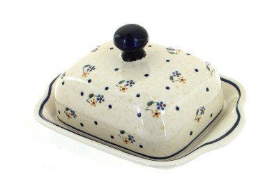 Blue Rose Polish Pottery Country Meadow Square Butter Dish : Target