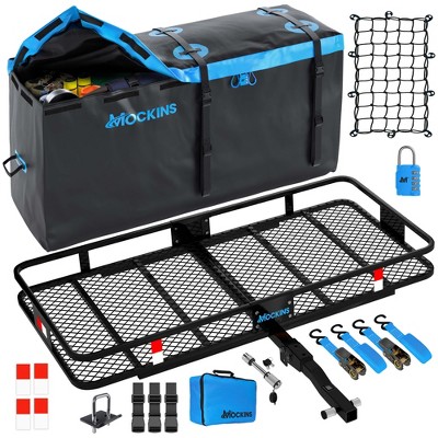 Mockins 60"x24"x6" Tow Hitch Cargo Rack With 25 Cu.ft. Cargo Bag And ...