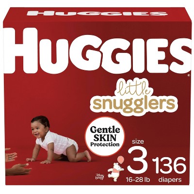 Huggies Little Snugglers Diapers Huge Pack - Size 3 (136ct) : Target