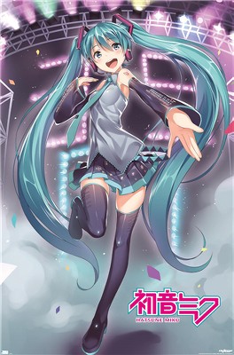 Trends International Hatsune Miku - Bats Framed Wall Poster Prints ...