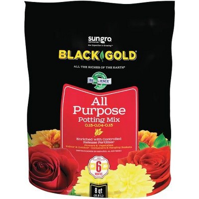Black Gold 8 Qt. 6 Lb. All Purpose Potting Soil Mix : Target