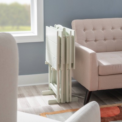 Save 58% • Linon Set of 4 26.4" Compass Finish Plank Tray Tables with ...