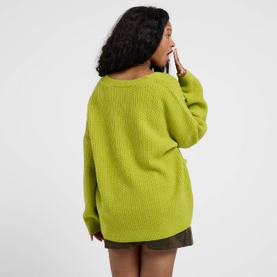 Womens Delias Cardigan Sweater Lime Green L Target