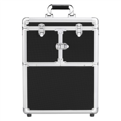 Yaheetech 3 In 1 Aluminum Cosmetic Case Professional Makeup Train Case ...