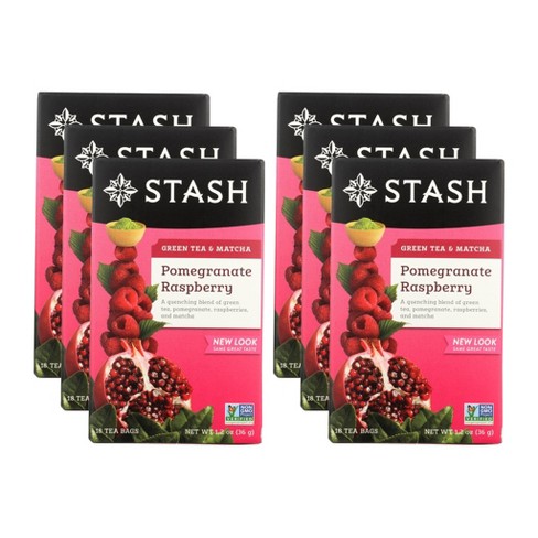 Stash Tea Pomegranate Raspberry Green With Matcha Tea - Case Of 6/18 ...