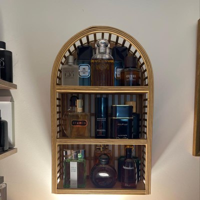 12" X 20" Wood And Rattan Wall Shelf Natural - Threshold™ : Target