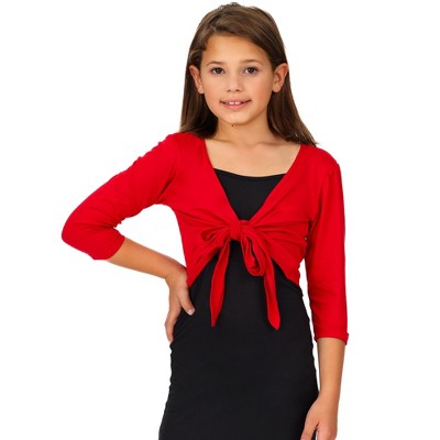 Girls Tie Front Cropped Cardigan Shrug : Target