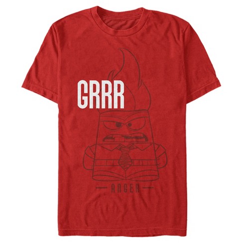 Men's Inside Out Grrr Anger T-shirt - Red - X Large : Target