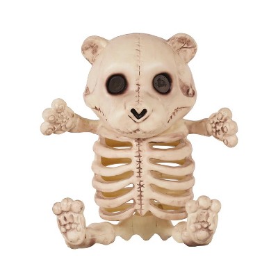 13 1/4" Sitting Bear Plastic Skeleton Halloween Tabletop Decoration ...