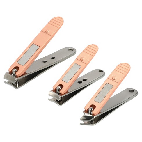 Unique Bargains Portable Stainless Steel Nail Clippers Set Of 3pcs Rose ...