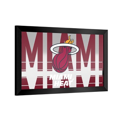 Miami Heat City Black Framed Bar Mirror By Trademark Gameroom : Target