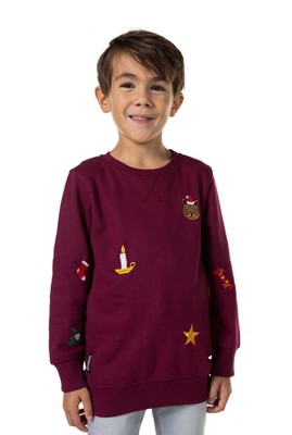Opposuits Deluxe Boys' Christmas Sweaters - X-mas Icons - Burgundy Red ...