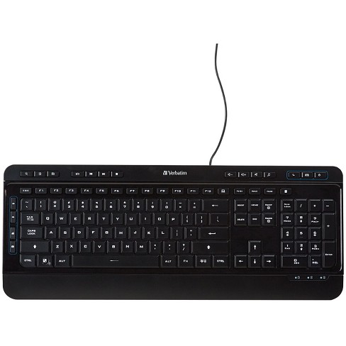 Verbatim® Illuminated Wired Keyboard In Black, Size: Full Size : Target