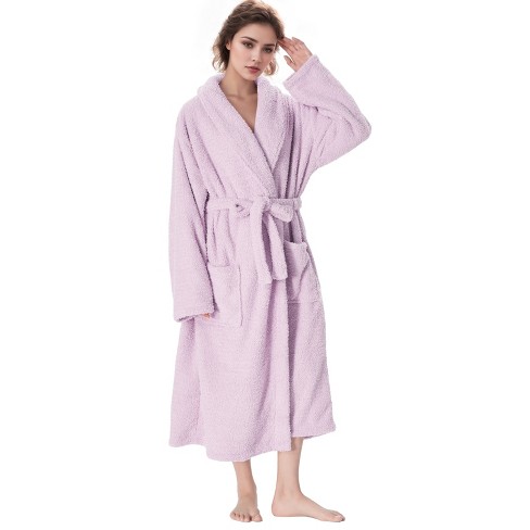 Catalonia Womens Bathrobe, Warm Comfy Plush Long Robe, Purple, Medium ...