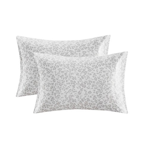 King Satin Luxury 2pc Pillowcase Set Gray Leopard : Target