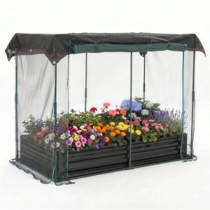 6x3x1Ft Galvanized Raised Garden Bed Kit w/Self Watering Irrigation ...