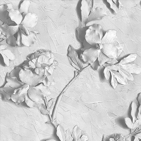 Stone Rose Grey Floral Paste The Wall Wallpaper : Target