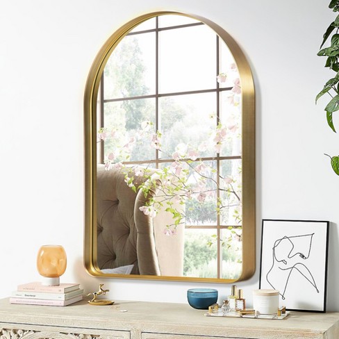 Dovelina Metal Frame Arched Wall Mounted Mirror Decorative Wall Mirror ...