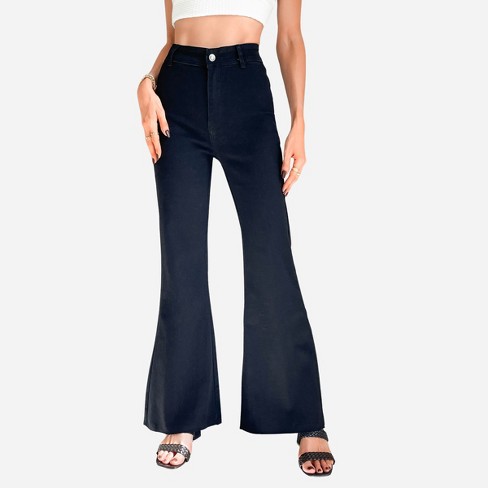 Women's High Waisted Denim Flare Jeans - Cupshe -black : Target