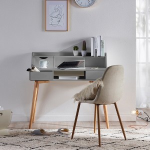 Teamson Home Creativo 40" Wooden Writing Desk, Gray/Natural : Target