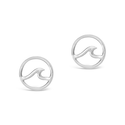 Shine By Sterling Forever Sterling Silver Wave Studs : Target