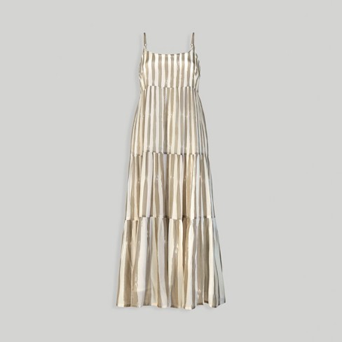 Reistor Women's Striped Down Strappy Tiered Maxi Dress : Target