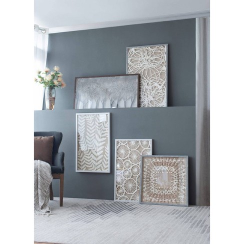 39.5"x19.5" Giotto Forest Shadow Box Wall Decor Gray/dark Brown - A&b ...