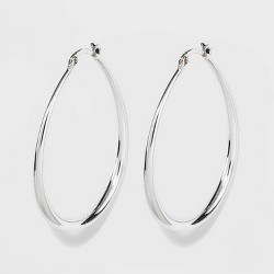 Band Hoop Earrings - A New Day™ Silver : Target