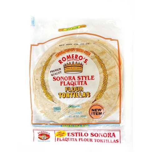 Romero's Sonora Style Soft Flour Taco Tortillas - 12ct / 16oz : Target