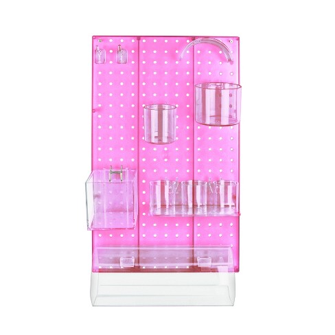 Azar Displays Pink 10-piece Pegboard Wall Organizer Kit : Target