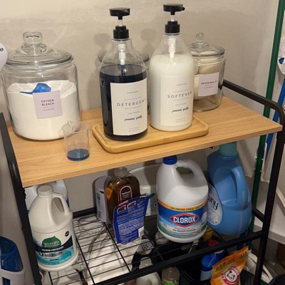 Storage Cart Black Metal With Natural Wood - Brightroom™ : Target