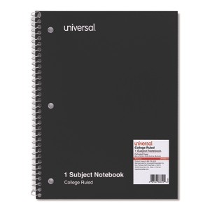 Wirebound Notebook, 1-Subject, Medium/College Rule, Black Cover, (70 ...