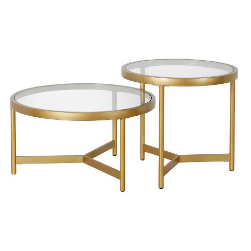 Brass Two piece Coffee Table Set Henn hart Target