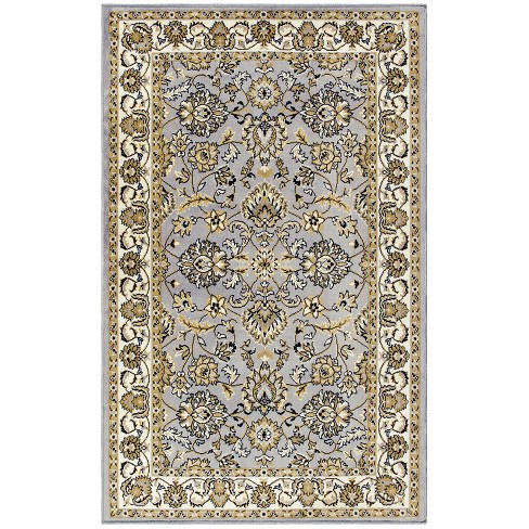 Traditional Floral Scroll Indoor Area Rug Or Runner, 8'x10', Grey ...