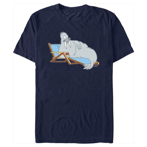 Men's The Simpsons Walrus Homer T-shirt - Navy Blue - Medium : Target