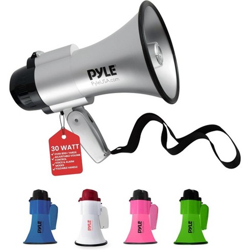 Pyle Compact Megaphone Speaker With Siren Alarm - Pmp33sl - Silver : Target