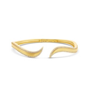 SHYMI Pave Outline Curl Cuff Bangle — 18K Gold-Filled, Cubic Zirconia ...