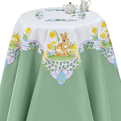 Collections Etc Charming Embroidered Easter Bunny Garden Table Linens ...